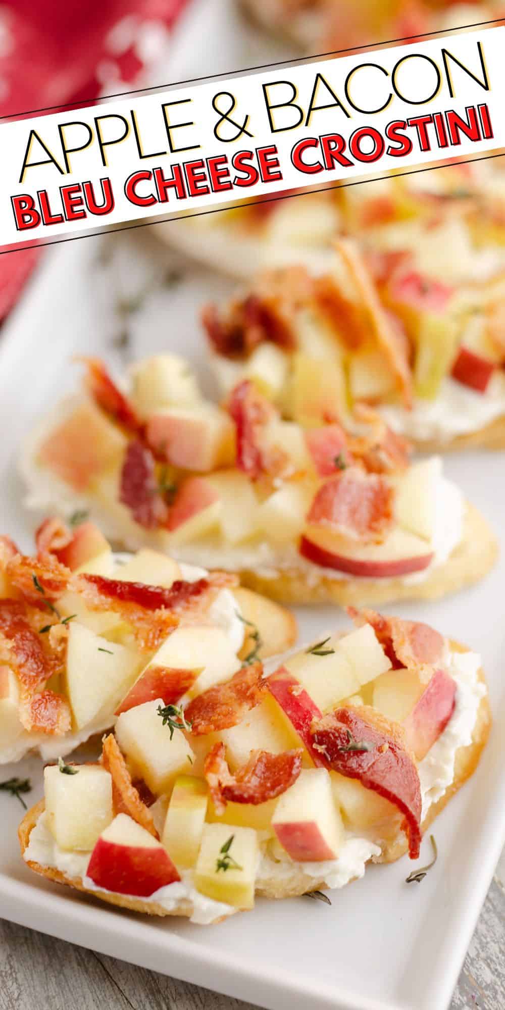 Apple Bacon Bleu Cheese Crostini