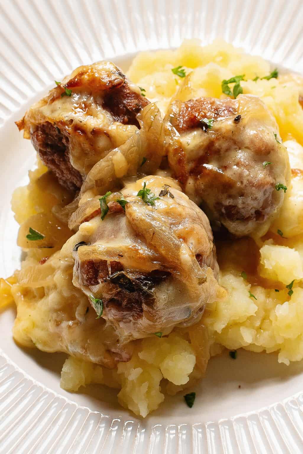 French Onion Meatballs